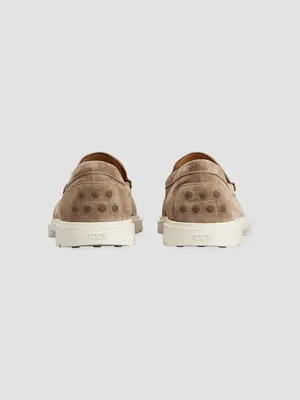 TOD'S Pantofola Ibrido Suede Loafers - Brown