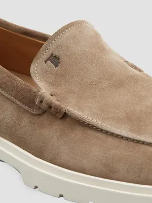 TOD'S Pantofola Ibrido Suede Loafers - Brown