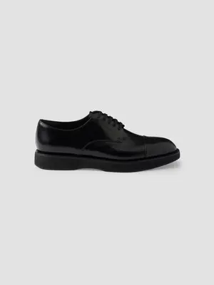 Prada Brushed Leather Lace-up Shoes - Brown
