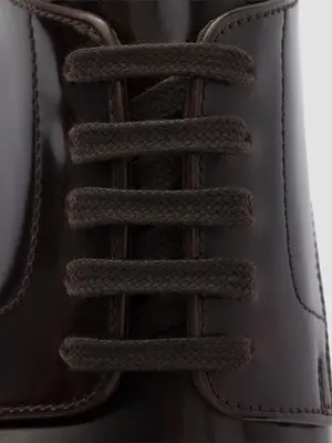 Prada Brushed Leather Lace-up Shoes - Brown
