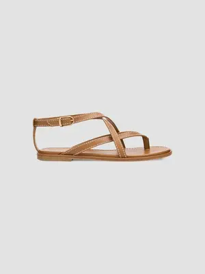 STUART WEITZMAN Park Leather Sandals - Boho Tan