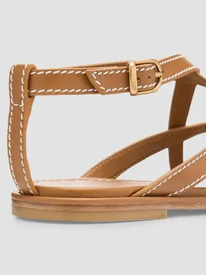 STUART WEITZMAN Park Leather Sandals - Boho Tan