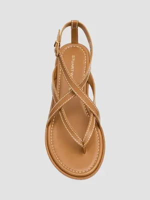 STUART WEITZMAN Park Leather Sandals - Boho Tan