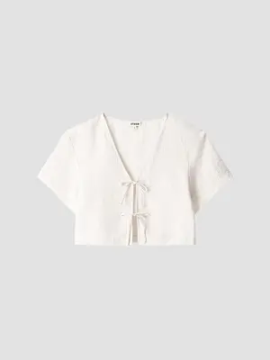 Staud Ava Linen Crop Top