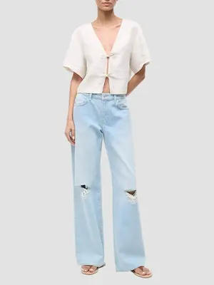 Staud Ava Linen Crop Top