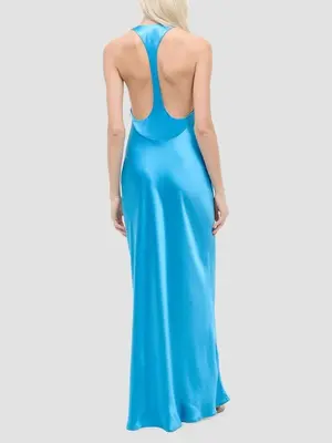 Staud Juanita Racerback Bias Satin Maxi Dress