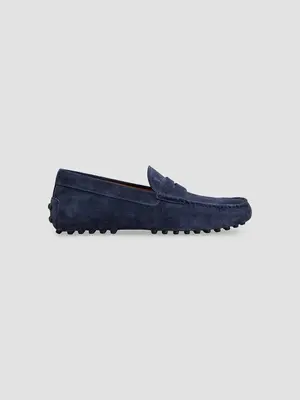 TOD'S Mocassino Gommino Suede Driving Loafers - Blue