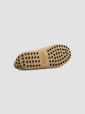TOD'S Mocassino Gommino Suede Driving Loafers - Light Beige