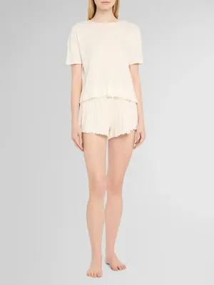 Eberjey Pointelle-knit Shorts