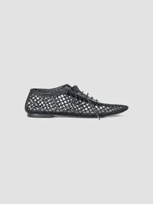 Staud Kit Open-knit Cotton Low-top Sneakers - Black