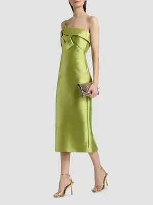 Theia Aliana Strapless Mikado Cocktail Dress - Herbal Drift