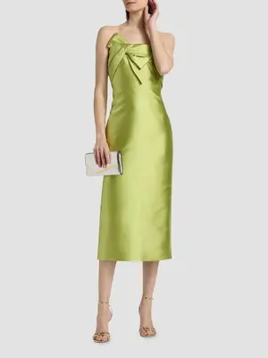 Theia Aliana Strapless Mikado Cocktail Dress - Herbal Drift