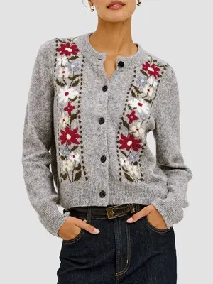 Rails Millie Floral Crewneck Cardigan