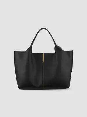 TOD'S Medium Leather Shopping Bag - Nero