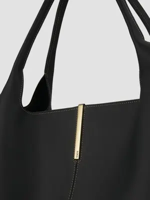 TOD'S Medium Leather Shopping Bag - Nero