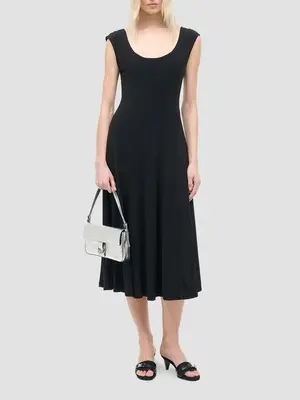 Staud Charlotte Stretch Jersey A-line Midi-dress