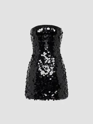 Dress The Population Scottie Sequined Strapless Mini Dress