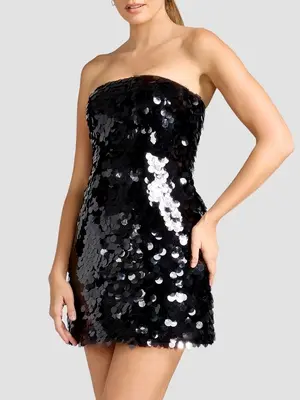 Dress The Population Scottie Sequined Strapless Mini Dress