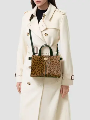 Burberry Mini Cotswolds Leopard-print Calf Hair Tote