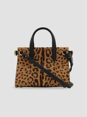Burberry Mini Cotswolds Leopard-print Calf Hair Tote