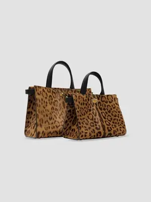 Burberry Mini Cotswolds Leopard-print Calf Hair Tote