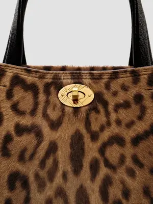Burberry Mini Cotswolds Leopard-print Calf Hair Tote