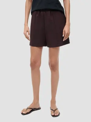 Staud Fletcher Front Pleat Pull-on Shorts - Earth