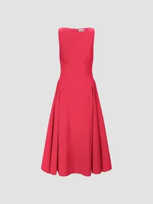 Staud Gwen Cotton Sleeveless A-line Midi-dress