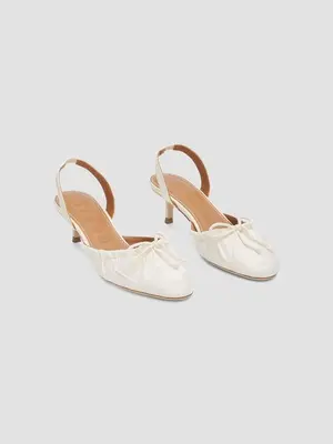 Staud Alba 45mm Satin Slingback Kitten Heels