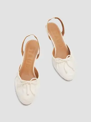 Staud Alba 45mm Satin Slingback Kitten Heels