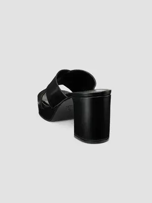 STUART WEITZMAN Dayna 80mm Leather Platform Slide Sandals - Black