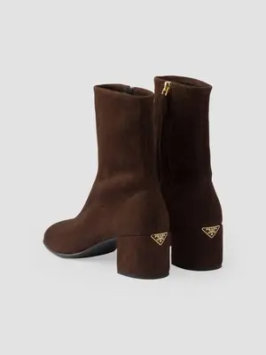 Prada Stretch Suede Booties Boots