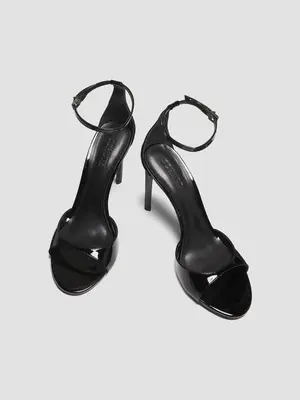 Schutz Scarlett 100mm Patent Leather Stiletto Sandals