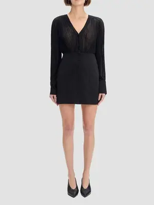 FAVORITE DAUGHTER The Change Me Pleated V-neck Minidress