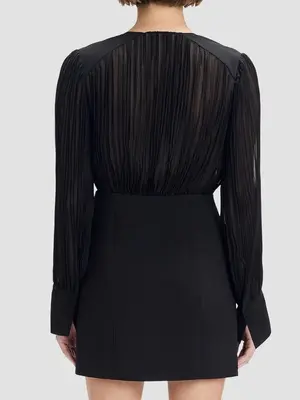 FAVORITE DAUGHTER The Change Me Pleated V-neck Minidress