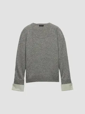 Prada Shetland Wool Scoopneck Sweater - Grey