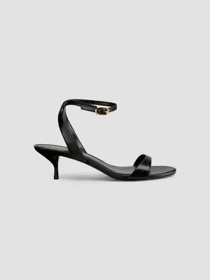 STUART WEITZMAN Kellie 50mm Leather Kitten-heel Sandals - Black