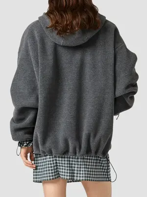 Miu Miu Fleece Zippered Hoodie Jacket
