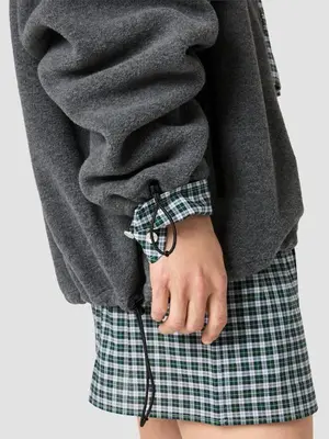 Miu Miu Fleece Zippered Hoodie Jacket