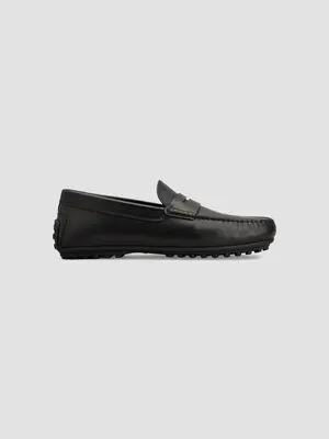 TOD'S City Gommino Leather Driving Loafers - Black