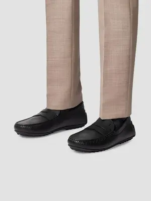 TOD'S City Gommino Leather Driving Loafers - Black