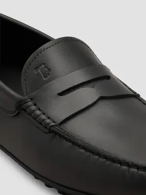 TOD'S City Gommino Leather Driving Loafers - Black