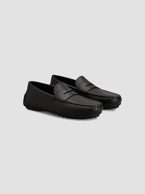 TOD'S City Gommino Leather Driving Loafers - Black