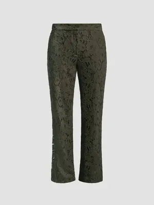 Bcbgmaxazria Safiya Lace Tailored Pants - Dark Olive