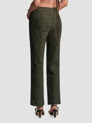 Bcbgmaxazria Safiya Lace Tailored Pants - Dark Olive