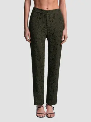 Bcbgmaxazria Safiya Lace Tailored Pants - Dark Olive