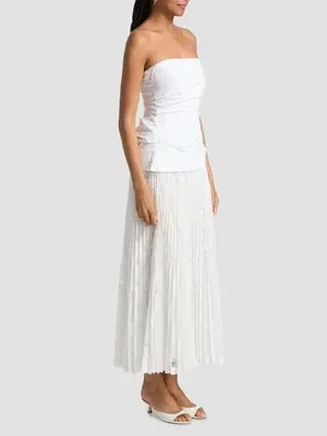 Simkhai Annalise Lace Strapless Midi-dress - Ivory
