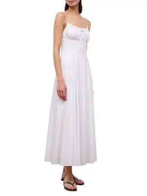 Staud Margi Cotton Maxi Dress - White