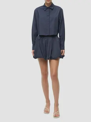 Simkhai Pippa Cotton-blend Miniskirt - Midnight