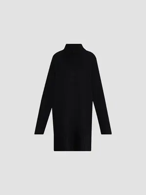 FAVORITE DAUGHTER The St. James Wool-blend Turtleneck Minidress - Black